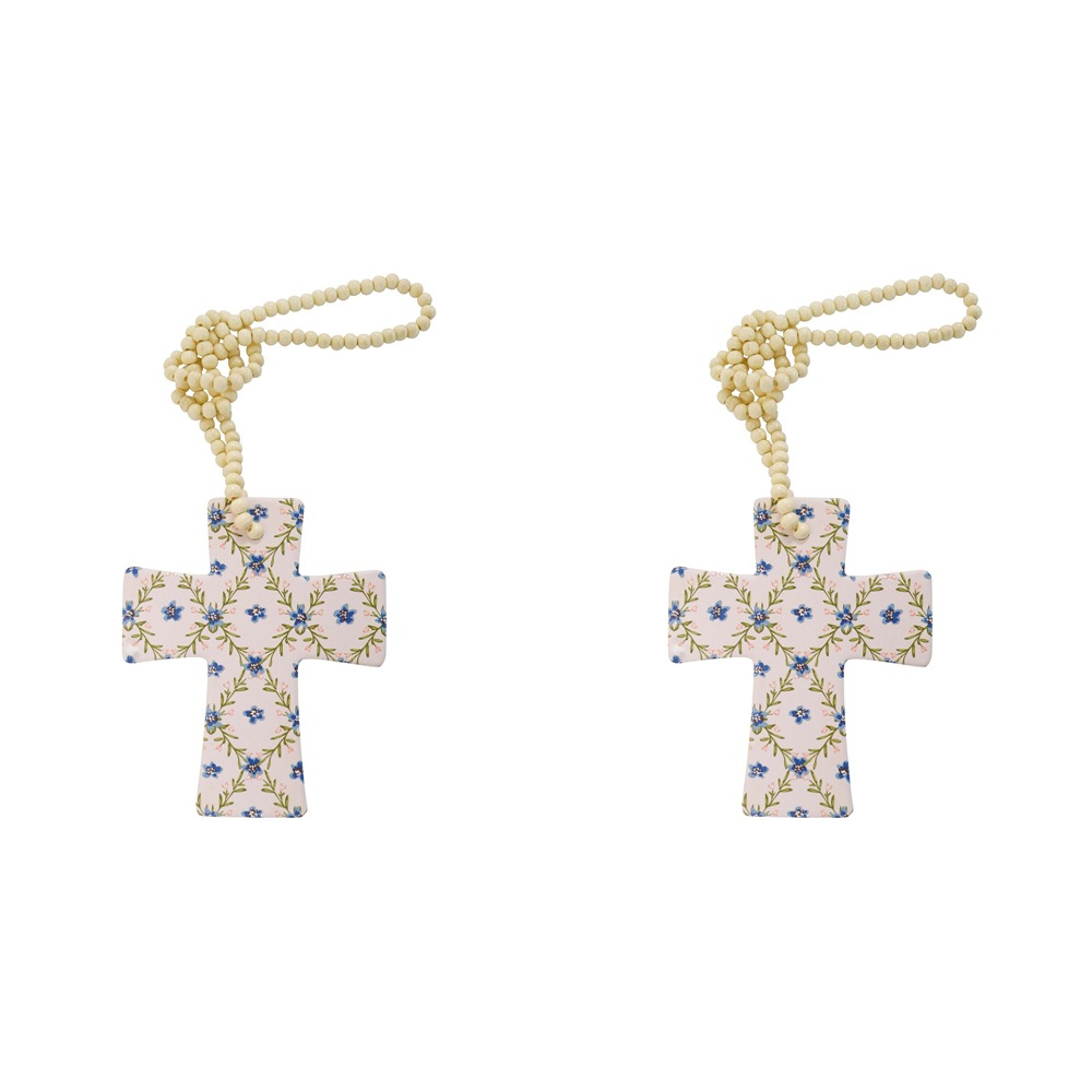 Buy 2x LVD 14.5cm Ceramic Cross Rosemary Floral Keepsake Accessories w ...