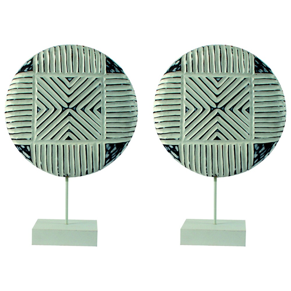 Buy 2x Maine & Crawford Linus Wooden 32cm Decorative Plate On Stand ...