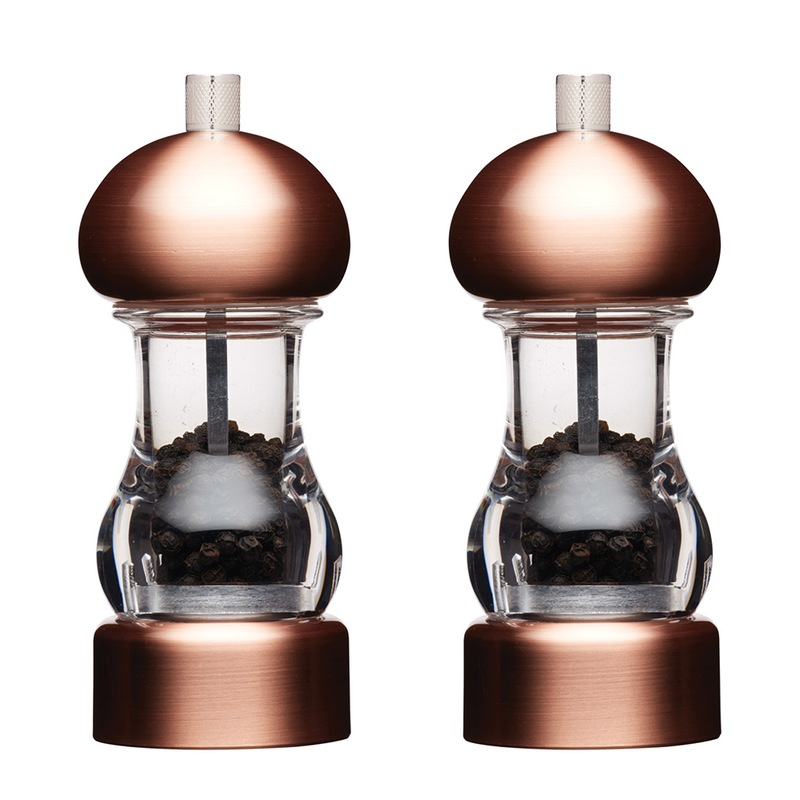 Buy 2x MasterCraft 14.5cm Capstan Acrylic Manual Pepper Mill/Carbon ...