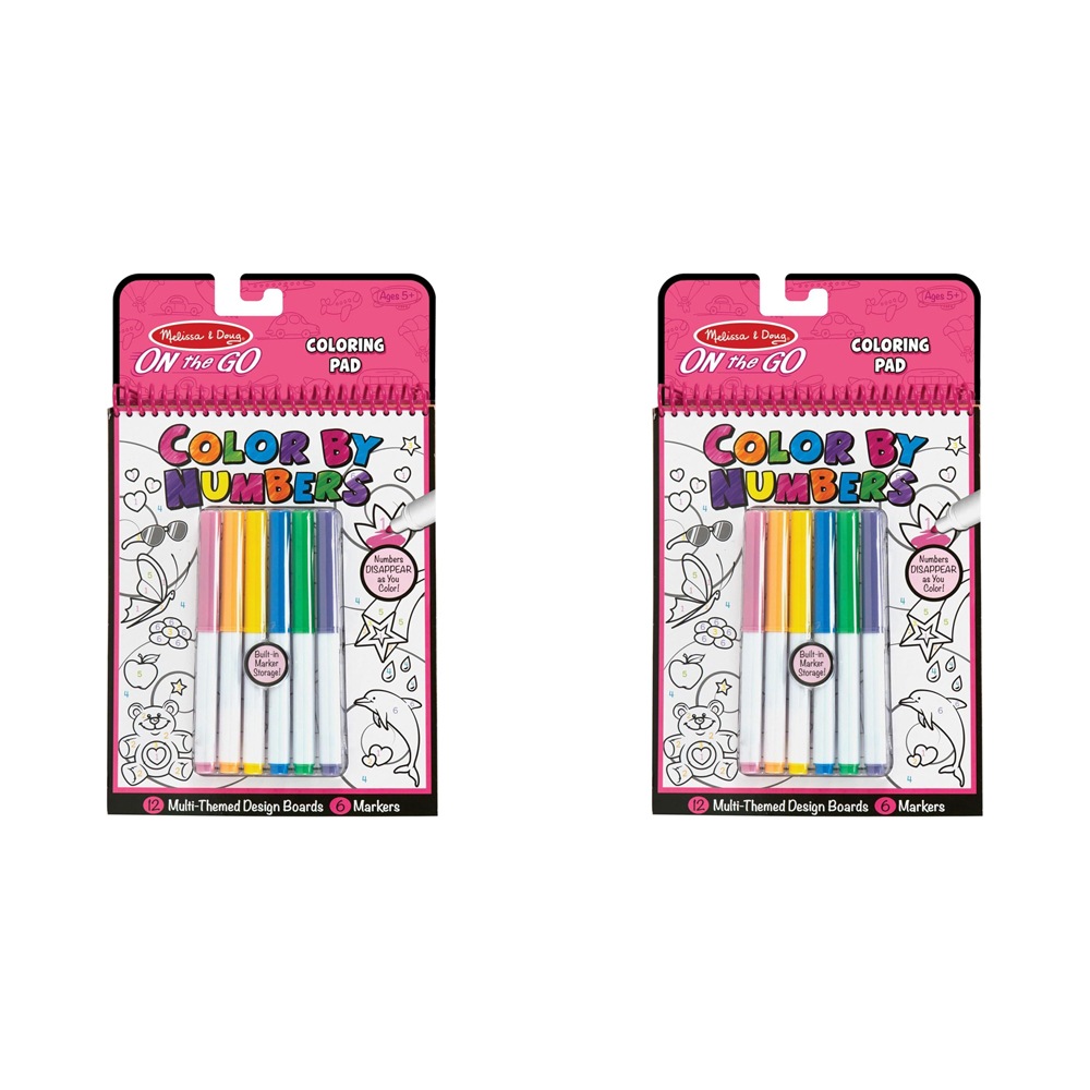 Buy 2x Melissa & Doug On The Go Color by Numbers Book Pink Kids ...
