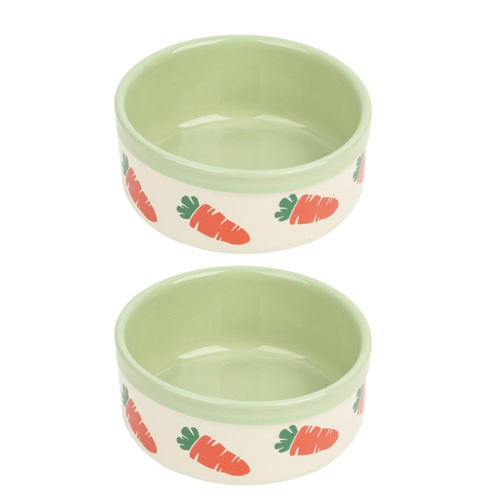 Buy 2x Nature Island Carrot 12.5cm Ceramic Water/Food Feeding Cat/Dog ...