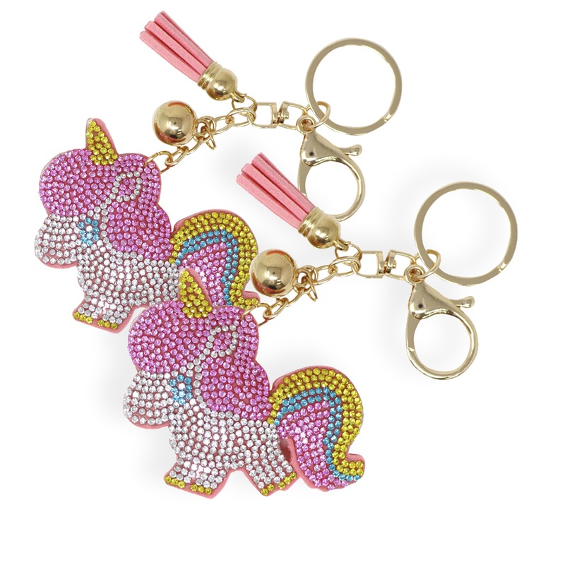 Buy 2x Pink Poppy 6.5cm Kids/Children Unicorn Bag Charm Keychain ...