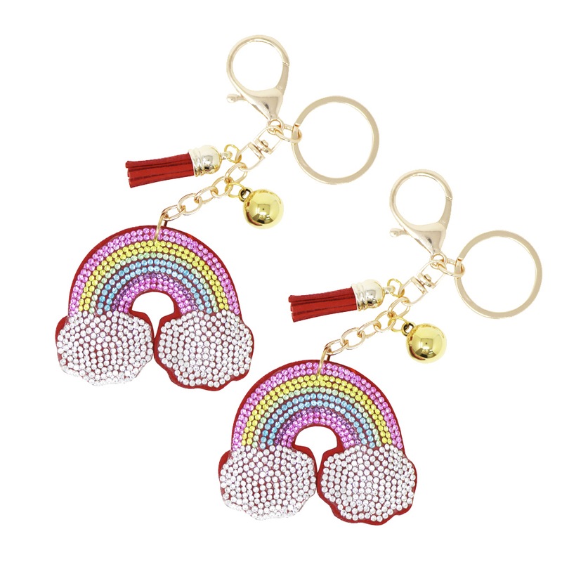 Buy 2x Pink Poppy 7.5cm Kids/Children Rainbow Bag Charm Keychain ...