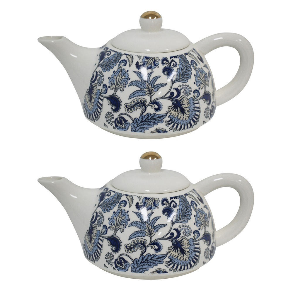 Buy 2x Royal Vintage 19.5cm Teapot Porcelain Decor Brewing Container ...