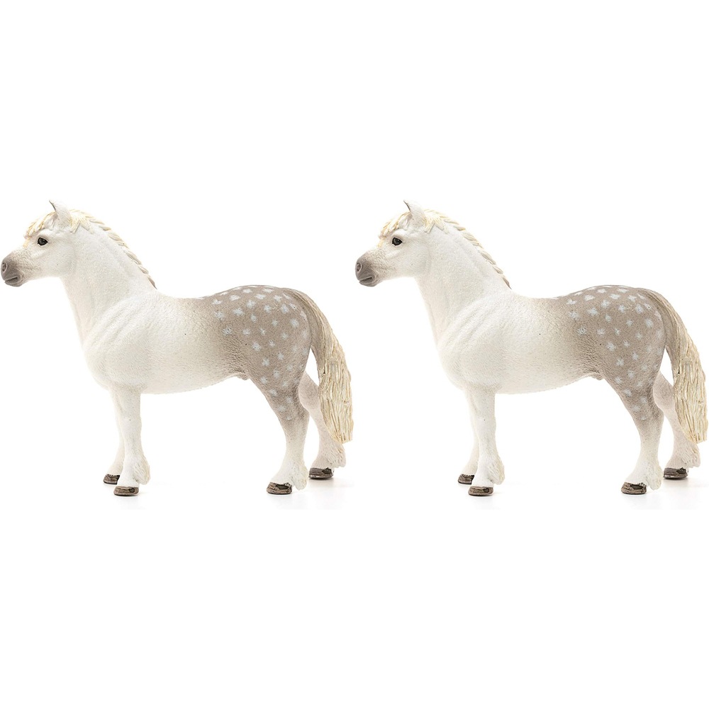 Buy 2x Schleich 4.5'' Welsh Pony Stallion Animal Action Figure Kids ...