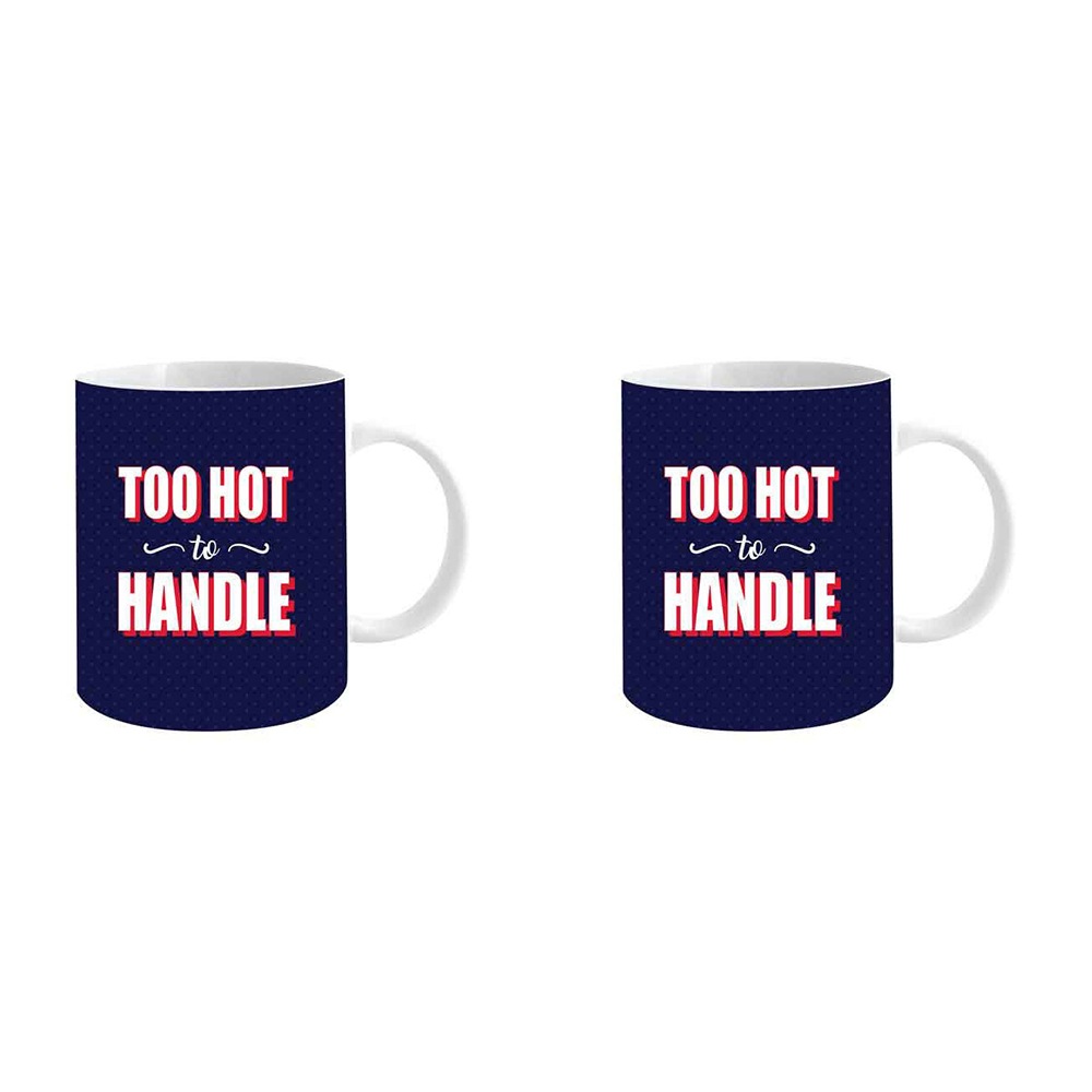 Buy 2x Too Hot to Handle 360ml Ceramic Coffee Mug Water/Milk Drinking ...