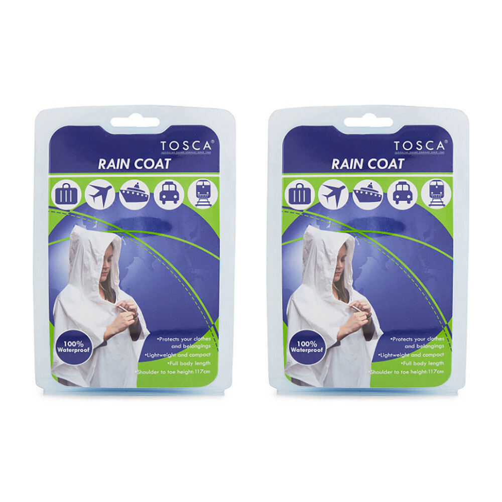 Buy 2x Tosca Clear Compact Travel Full Body Rain/Wind Protection Coat ...