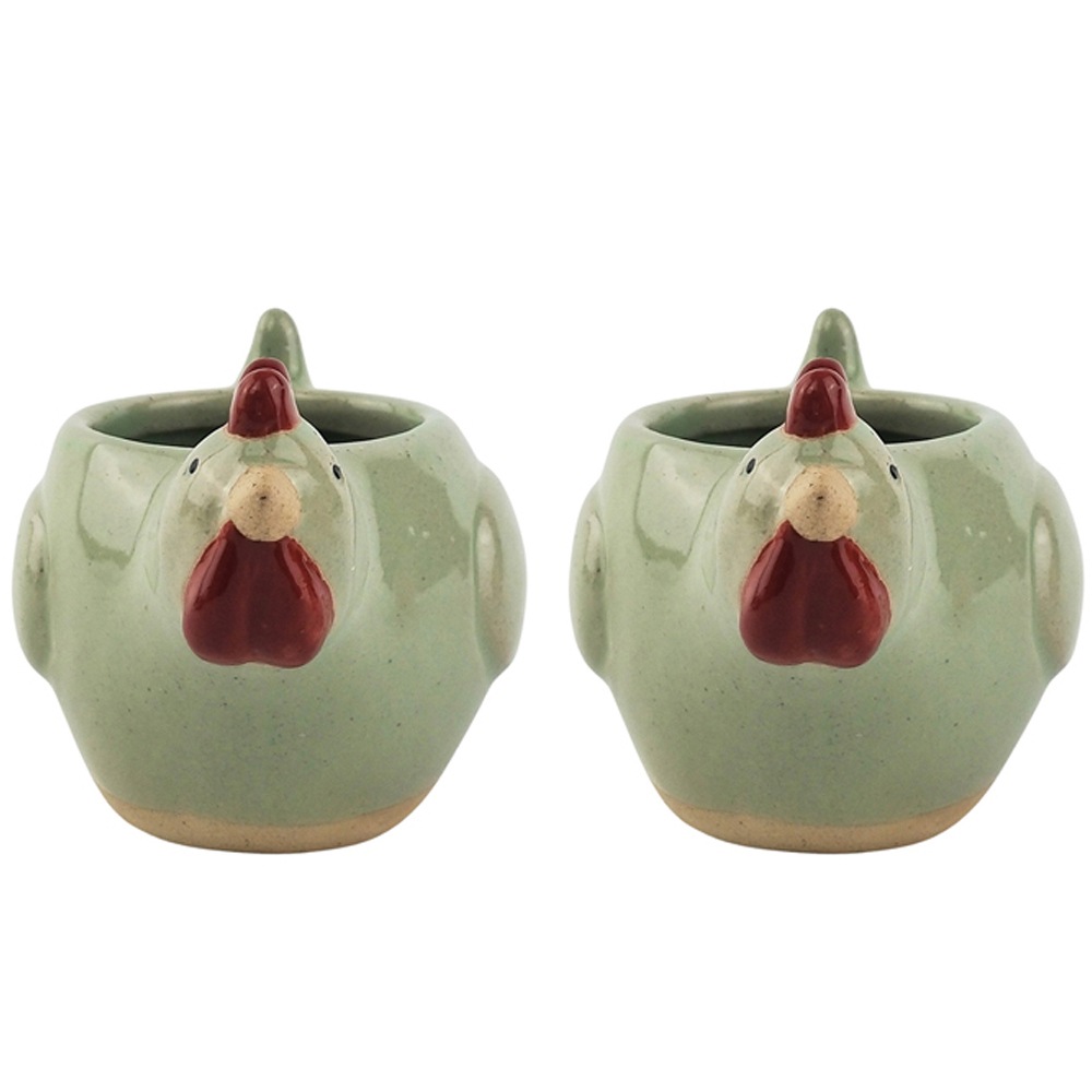 Buy 2x Urban Chicken 9cm Ceramic Planter Garden Ornament Display Pot ...