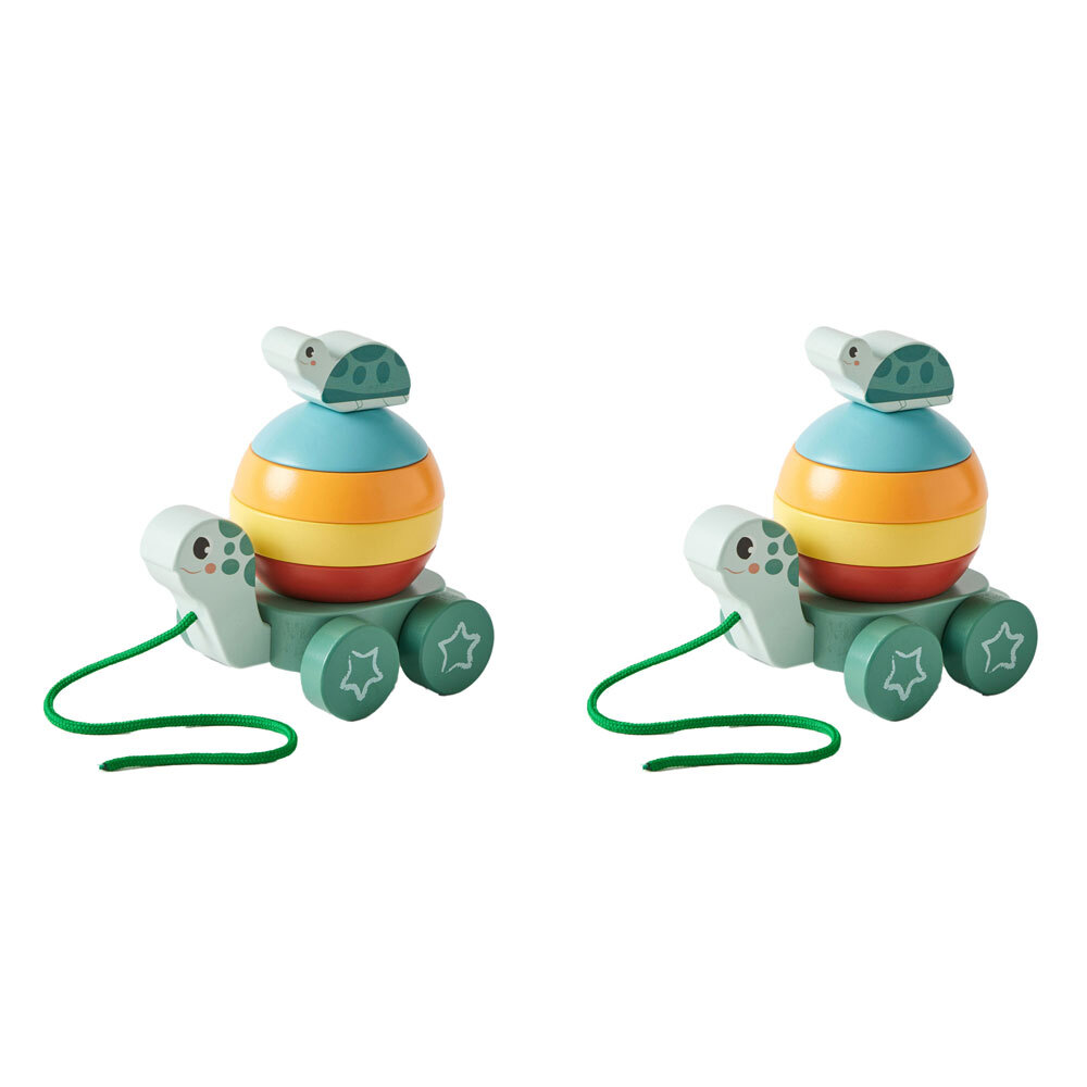 Buy 2x Zookabee Wooden Pull Along Stacking Turtle Baby/Toddler ...