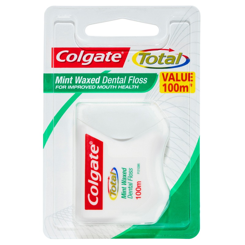 Buy 2x100m Colgate Total Mint Waxed Dental Floss/Flossers Teeth/Oral ...