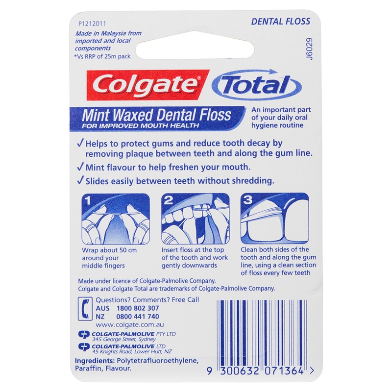 Buy 2x100m Colgate Total Mint Waxed Dental Floss/Flossers Teeth/Oral ...