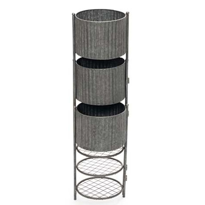 Buy 3 Tier Pot Plant Stand 79cm Ribbed Outdoor Yard/Patio Home Garden ...