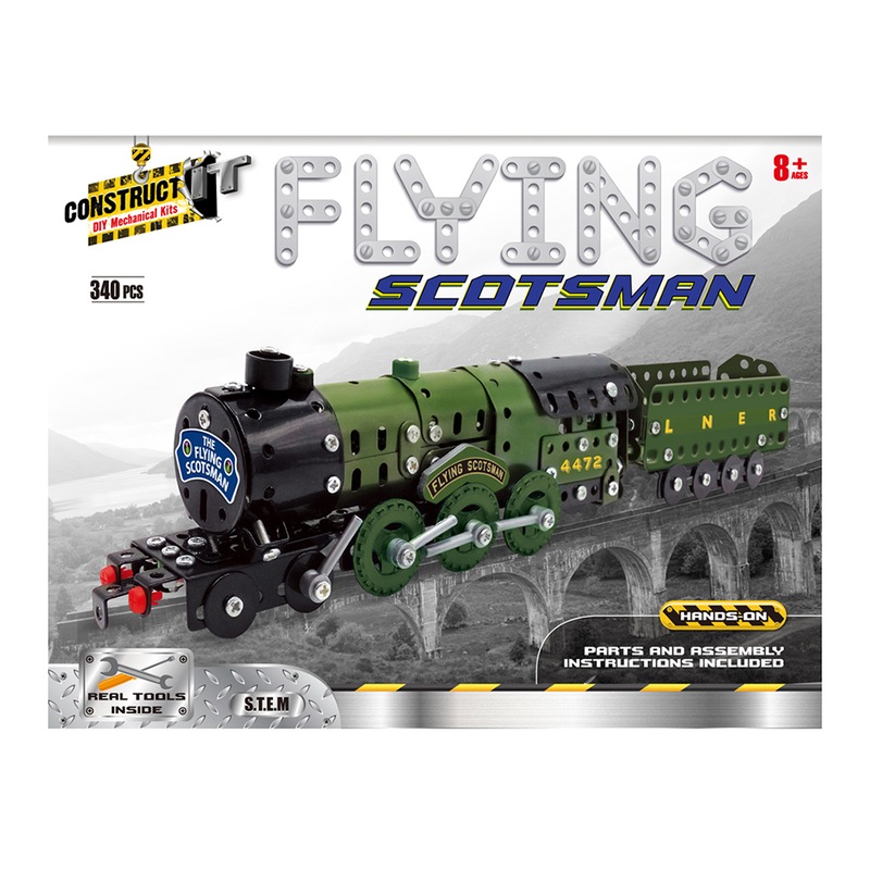 Buy 340pc Construct IT DIY The Flying Scotsman Train Toy w/ Tools Build ...
