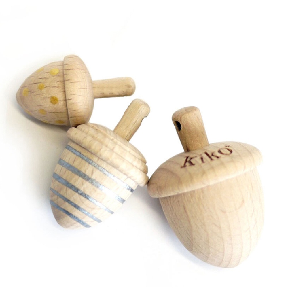 Buy 3pc Kiko & gg Dongri Acorn Wooden Spinning Top Kids/Children Toy 5y ...