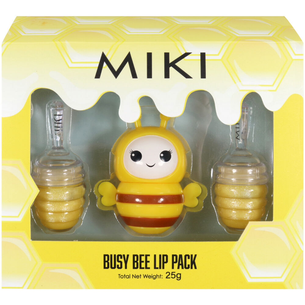 Buy 3pc Miki Busy Bee Lip Gloss And Bee Lip Balm Set With Honey ...
