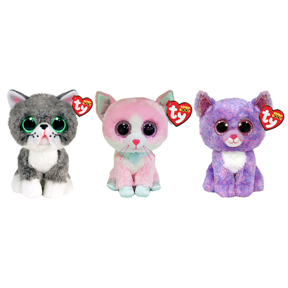 Buy 3pc Ty Beanie Boos Cassidy/Fiona/Fergus Cat Plush Toy 15.5cm Combo ...