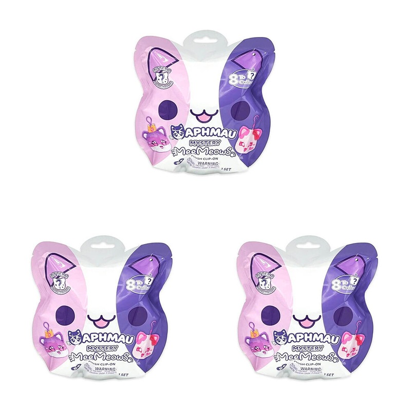 Buy 3PK Aphmau Catface Plush Clip-On Keychain Toys Series 1 Asstd Kids ...