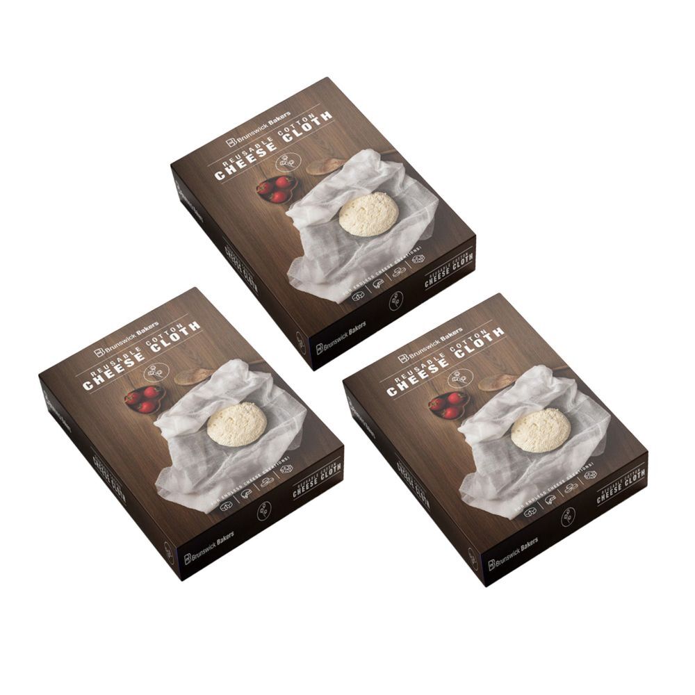 Buy 3PK Brunswick Bakers Reusable Cotton Cheese Cloth Unbleached ...
