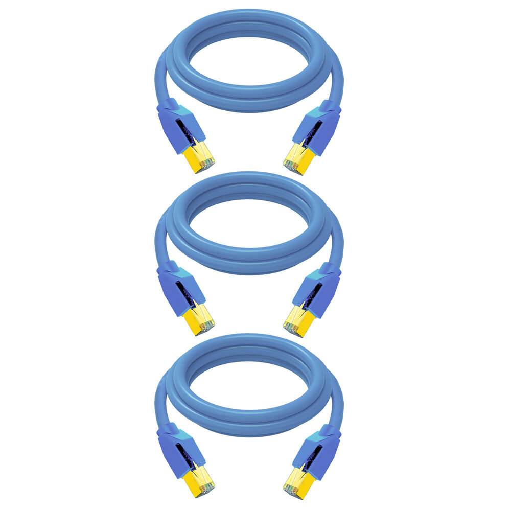 Buy 3PK Cruxtec RJ45 LAN CAT8 SF/FTP 40GbE 30cm Triple Shielding ...