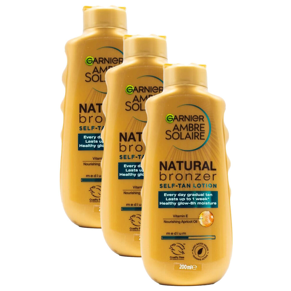 Buy 3PK Garnier 200ml Medium Self Tan Lotion Bottle Natural Bronzer Vit ...