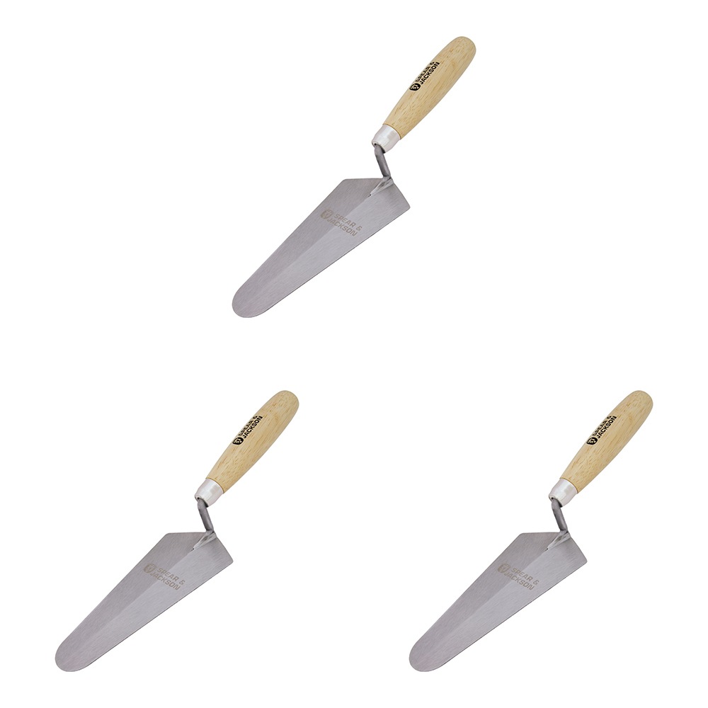 Buy 3PK Spear & Jackson C/Steel Gauging Trowel Timber Handle Masonry ...