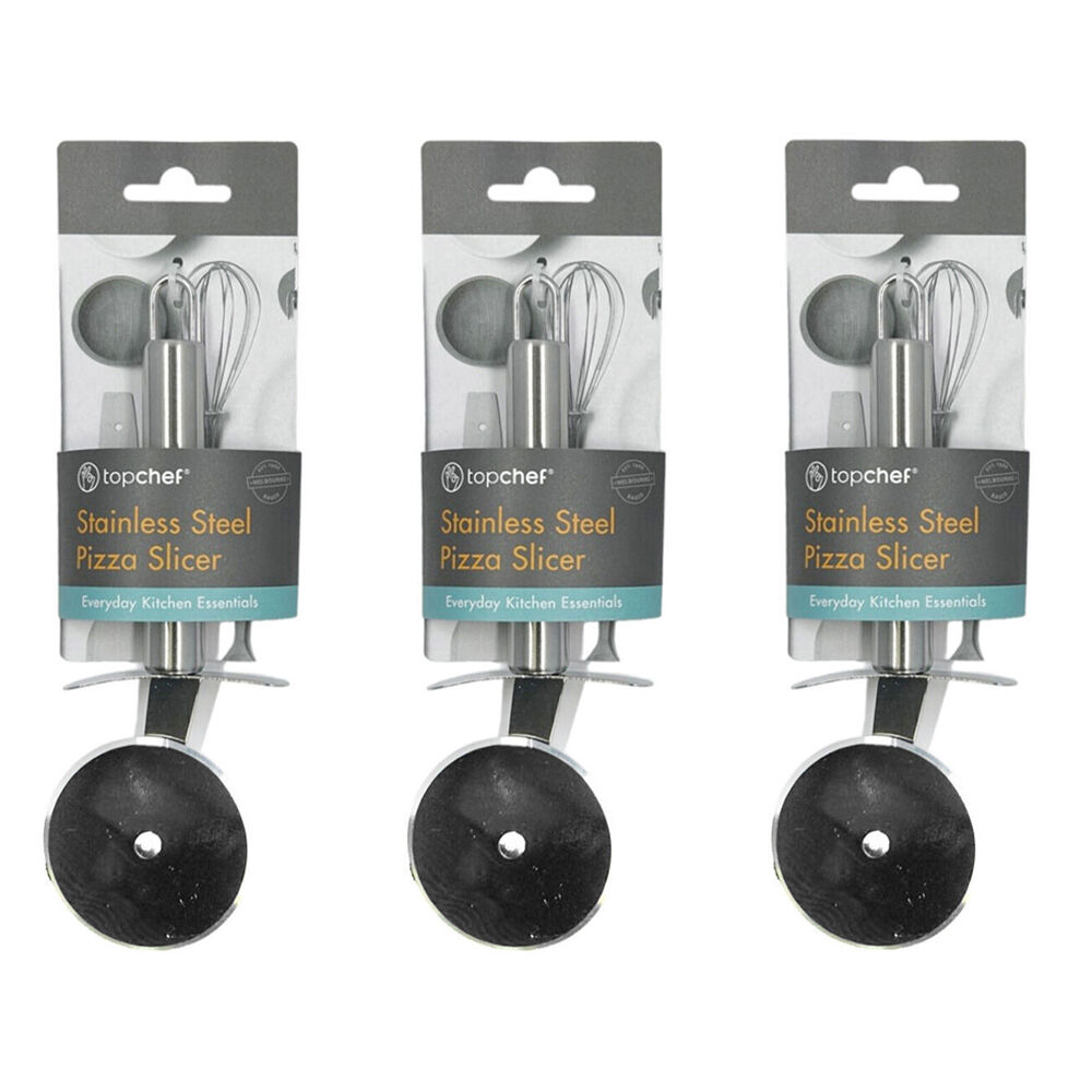 Buy 3PK Topchef Stainless Steel Pizza Slicer Kitchen Utensil 20.5cm ...