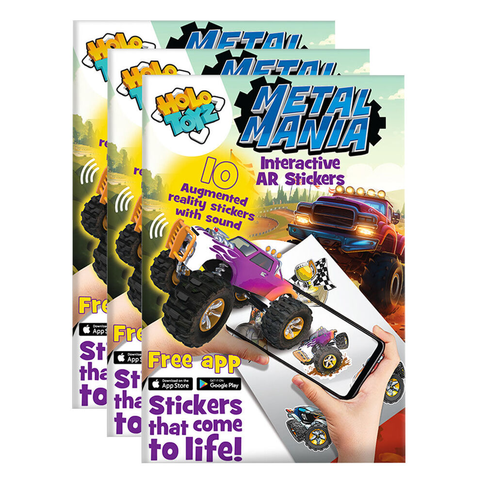 Buy 3x 10pc Holotoyz HoloArtz Metal Mania Augmented Reality Stickers ...