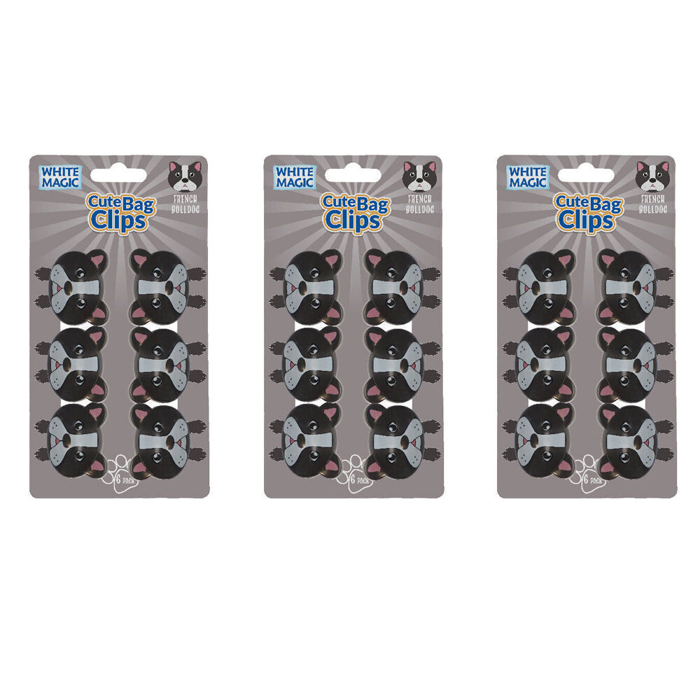 Buy 3x 6pc White Magic Cute Tidy Bag Clip Food Saver Sealer Set 4.5cm ...