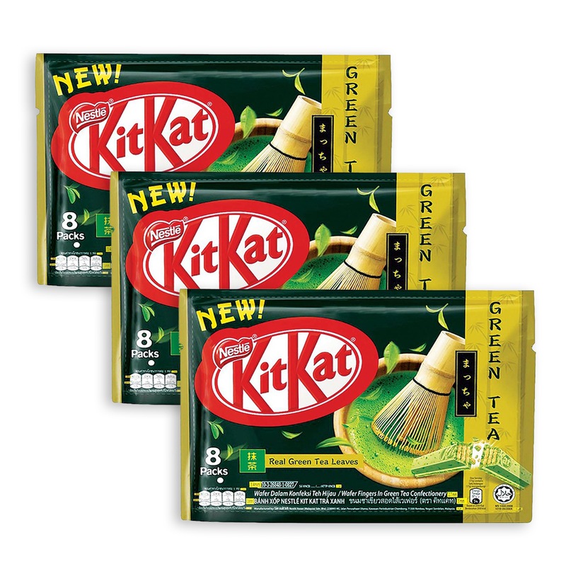 Buy 3x 8pc Kit Kat Green Tea Chocolate/Sweets Kitkat Share Bag Wafer ...