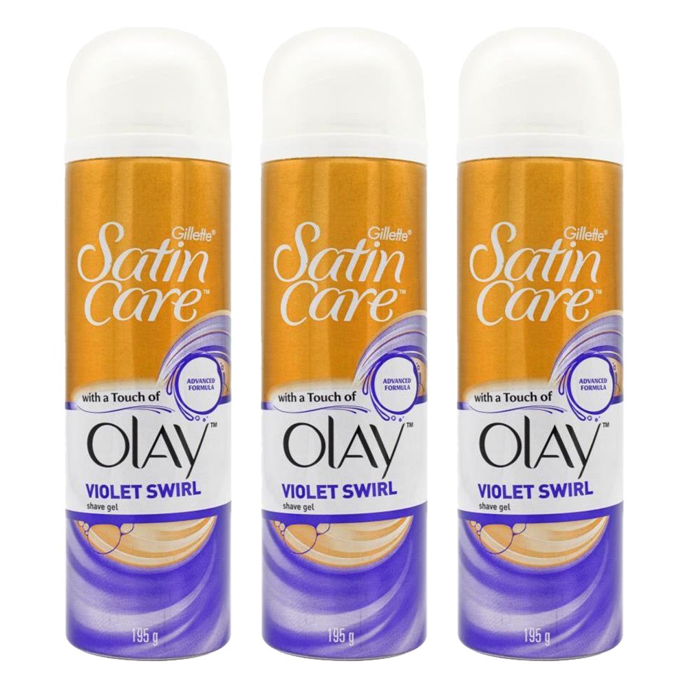 Buy 3x Gillette Satin Care with a Touch Of Advanced Olay Violet Swirl ...