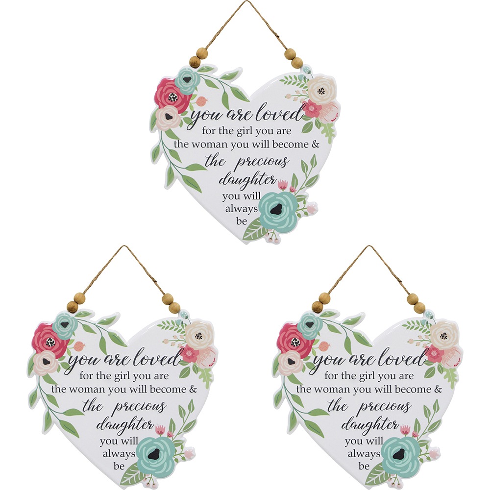 Buy 3x LVD Sign Daughter Floral Decorative Hanging Home/Lounge Decor ...