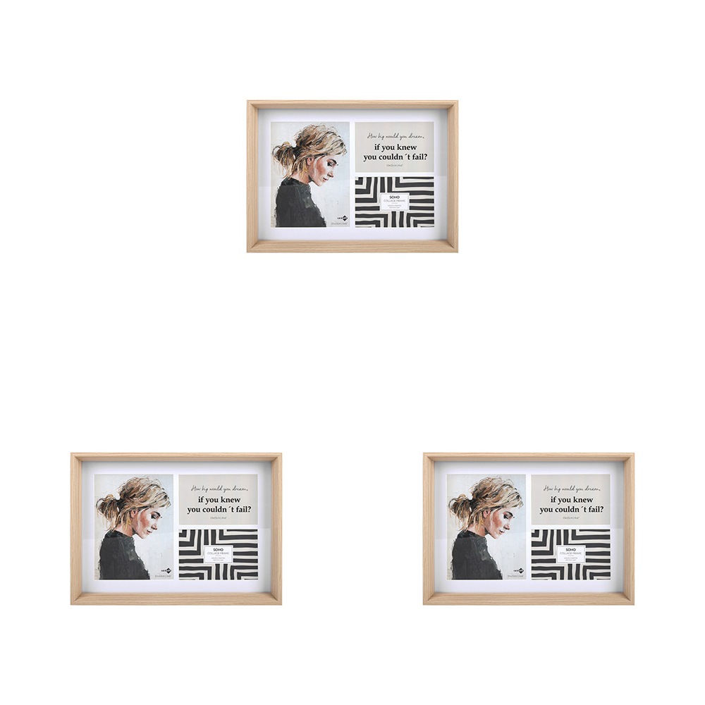 Buy 3x Unigift Soho 2 Sizes 3-Open Collage Photo/Picture Frame Home ...