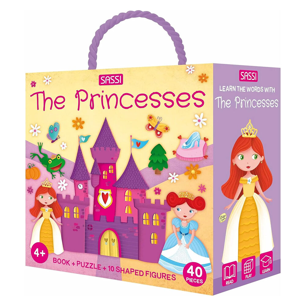 Buy 40pc Sassi 3D Puzzle & Story Book Kids Activity Set The Princesses ...