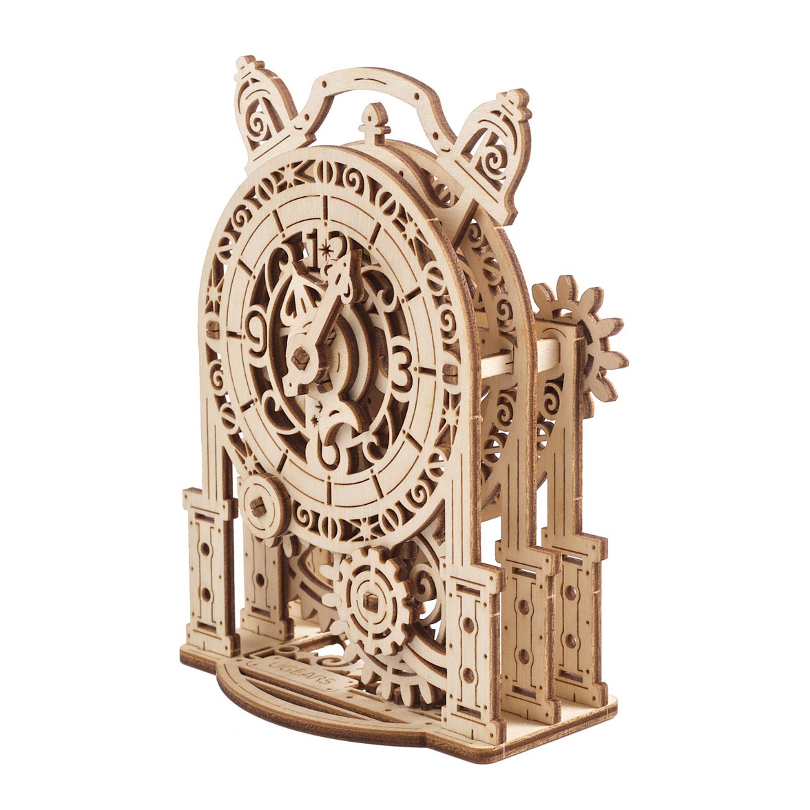 Buy 43pc Ugears Vintage Alarm Clock Mechanical DIY Kit Wooden 3D Puzzle ...
