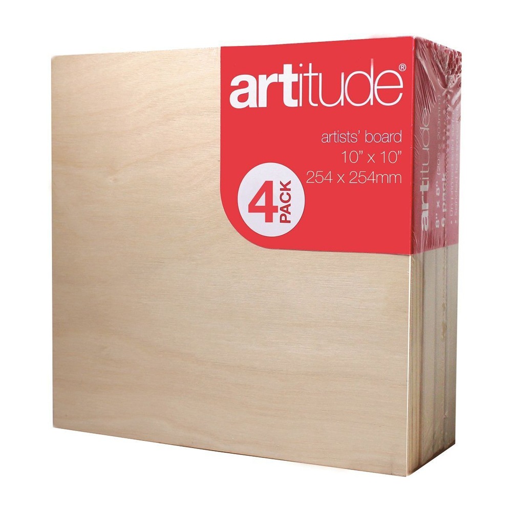 Buy 4pc Artitude Canvas Panel Board Thick 10x10" Painting/Drawing ...