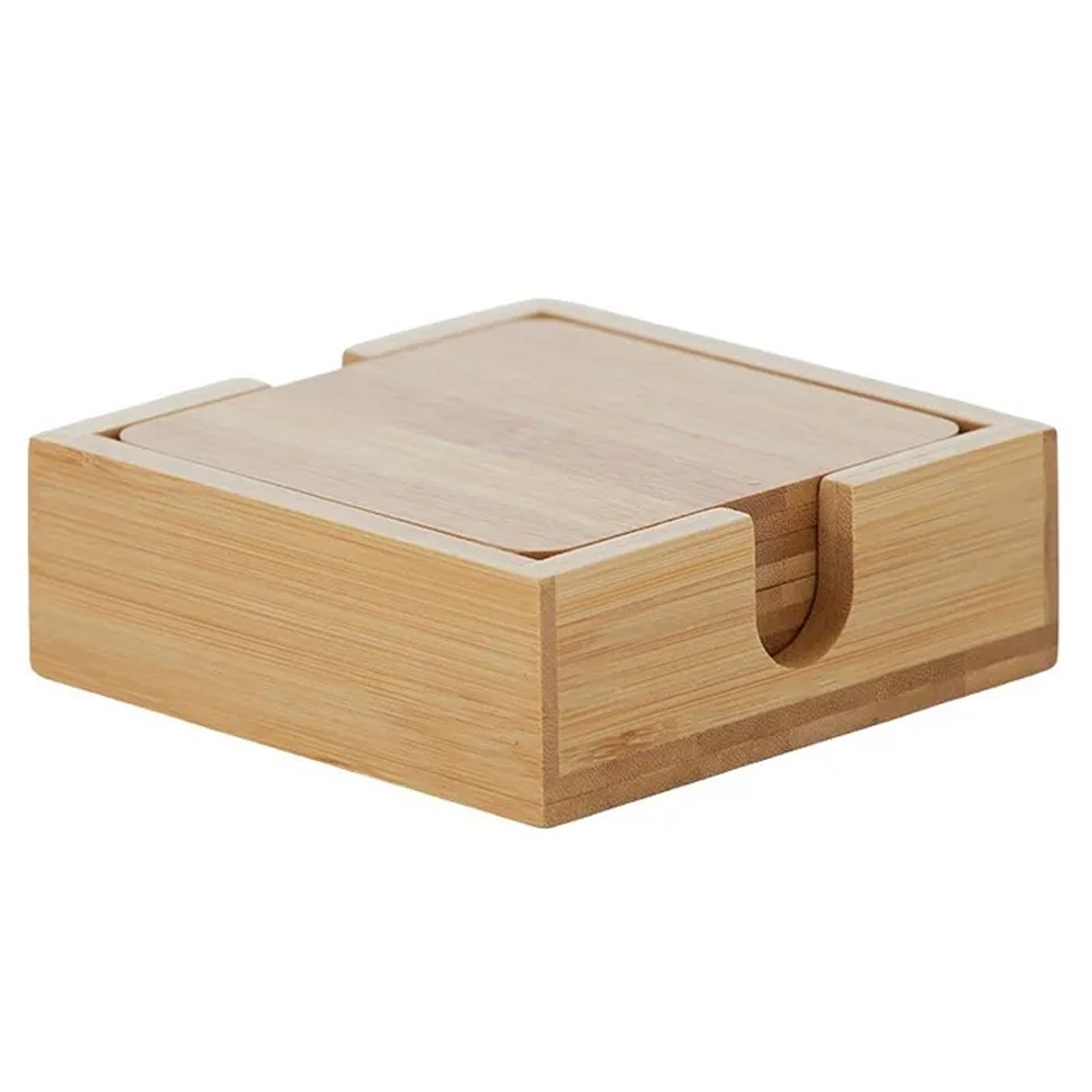 Buy 4pc Assemble Bayou Handcrafted Bamboo Square Drink/Tea/Coffee ...