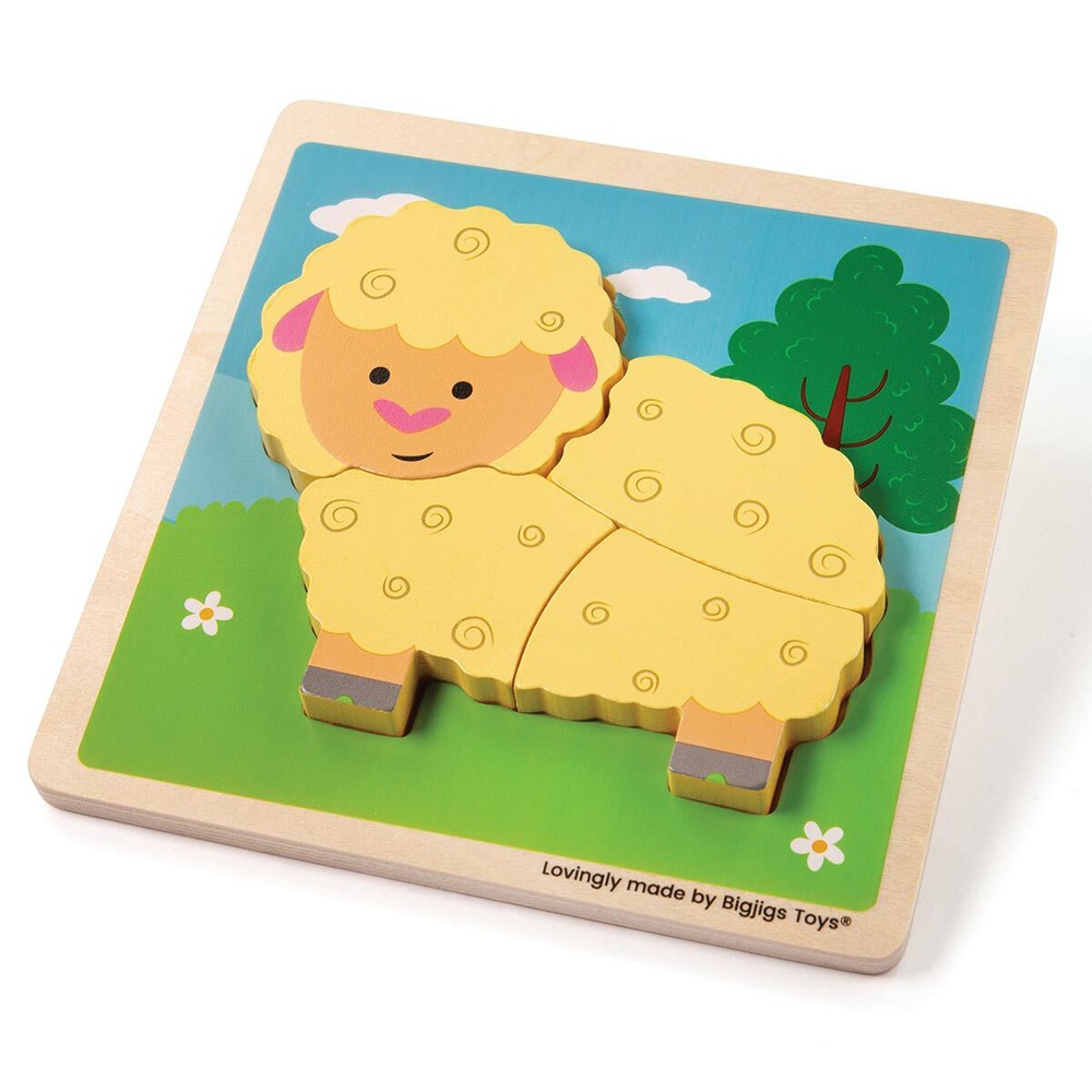 Buy 4pc Bigjigs Toys 15cm Chunky Lift Out Puzzle Sheep Kids Wooden ...