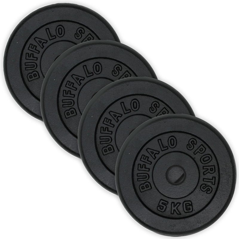 Buy 4pc Buffalo Sports 5kg 26mm Dumbell/Barbell Weight Plates Home Gym ...