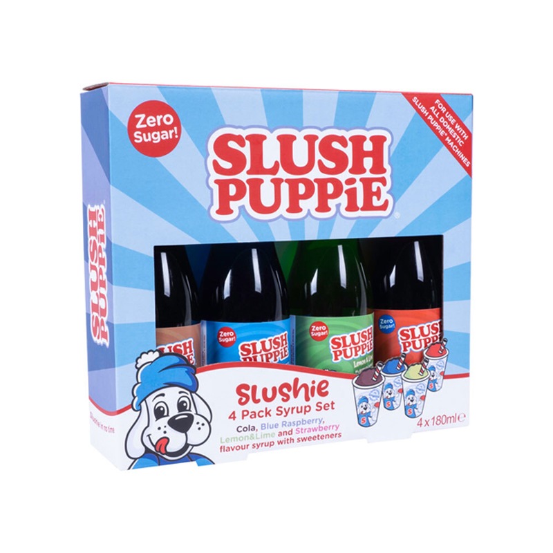 Buy 4pc Slush Puppie Syrup Set No Sugar 180ml Rasberry/Cola/Lemon Lime ...