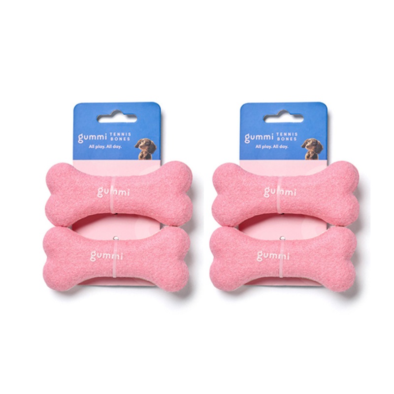 Buy 4PK Gummi Dog/Puppy Tennis Bones Soft Plush Toy Squeaker Throw ...