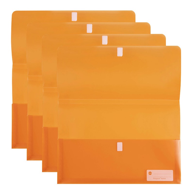 Buy 4PK Marbig Polypick Translucent Foolscap Document Wallet Paper/File ...