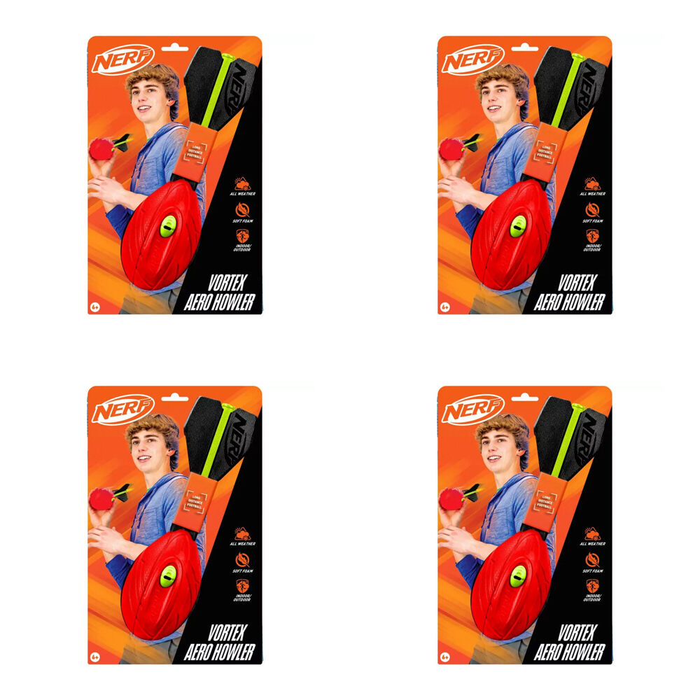 Buy 4PK NERF Sports Pocket Vortex Howler Foam Football Kids Toy Orange ...