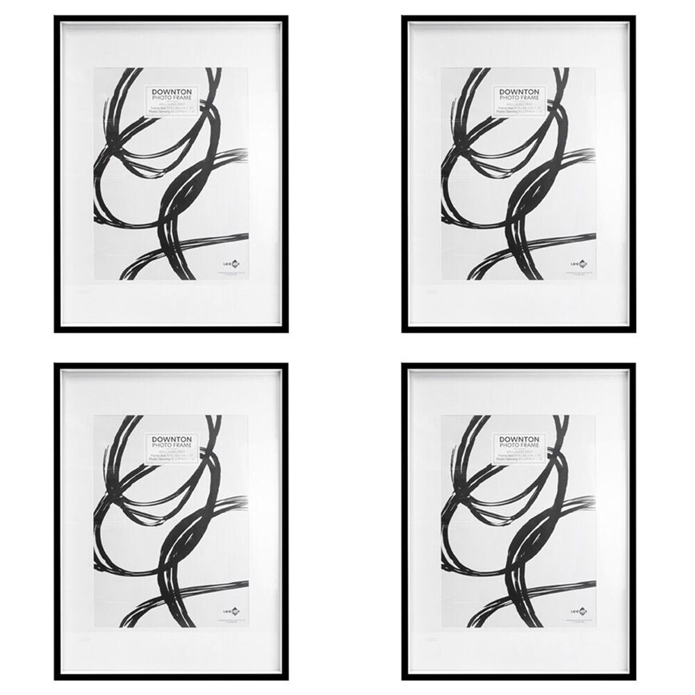 Buy 4PK Unigift Downton Matt Wooden/Glass Sleek Picture Photo Frame A1 Black - MyDeal Australia