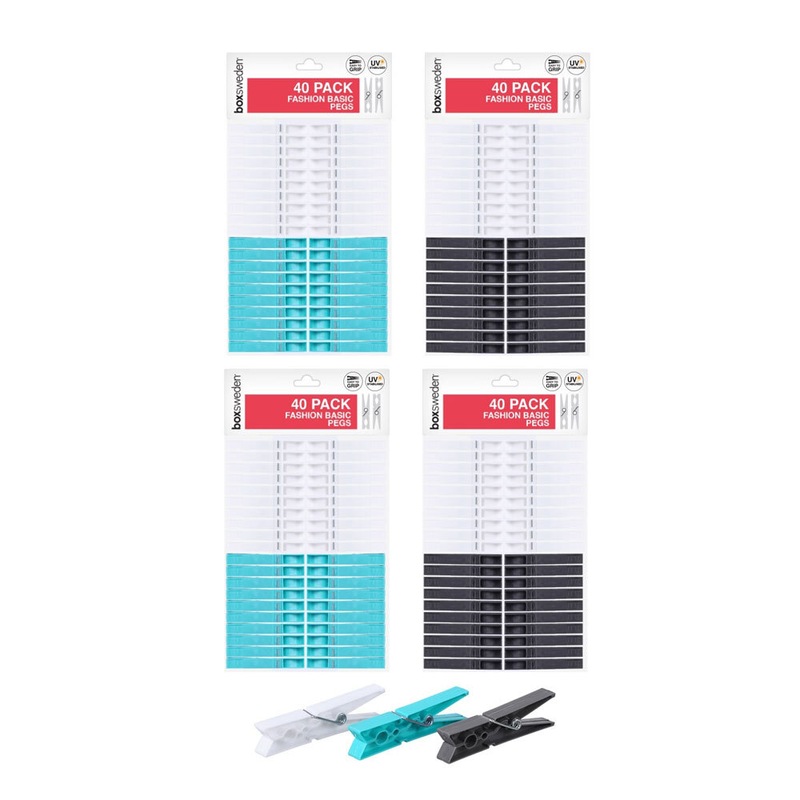 Buy 4x 40pk Boxsweden Clothes Pegs Clothing Hanging Clips Laundry Pin Clamp Assort Mydeal