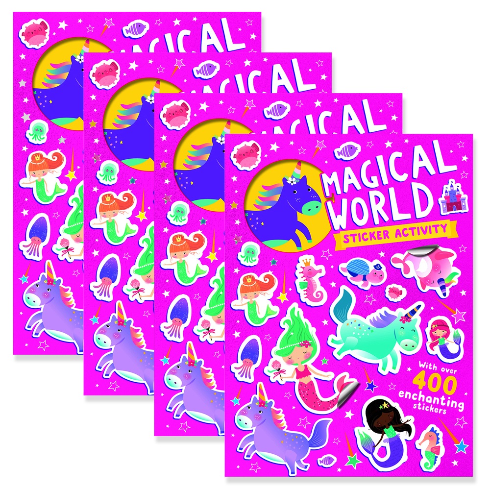 Buy 4x Bookoli Funky Stickers Magical World Kids Activity Book Fun Art ...