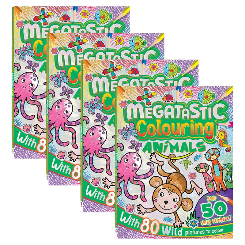Buy 4x Bookoli Megatastic Colouring: Animals Colouring Book Art/Craft ...