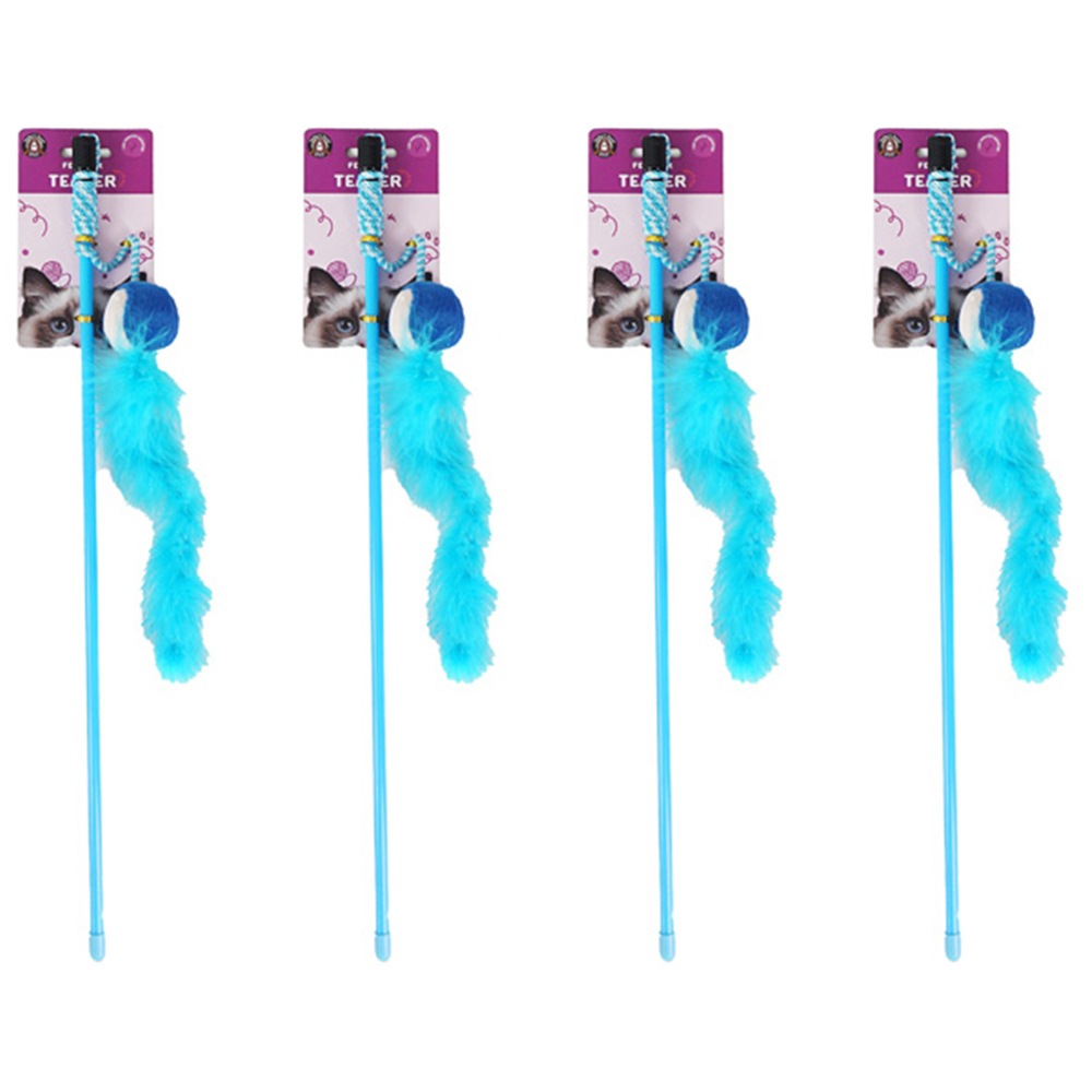 Buy 4x Dudley's World Of Pets Fluffy Wand Interactive Cat Pet Play Toy ...