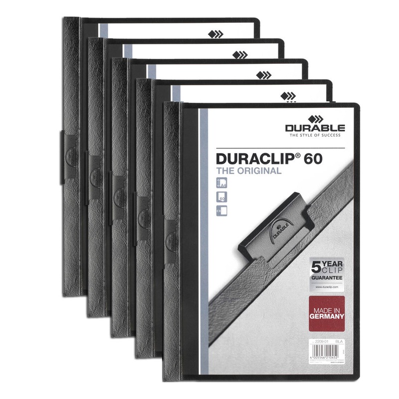 Buy 4x Durable Duraclip 60-Sheet A4 Document File Folder Stationery ...