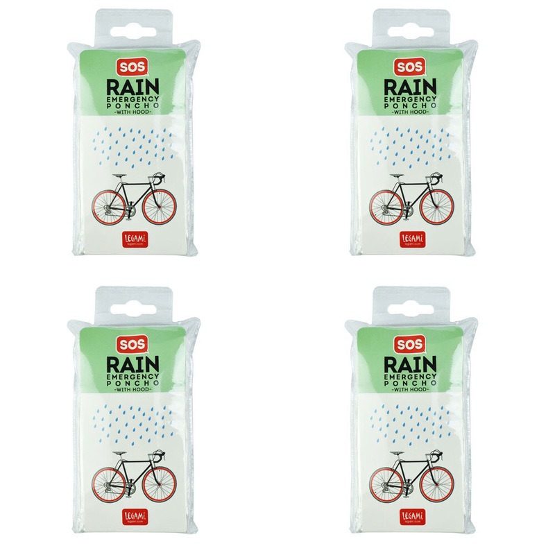Buy 4x Legami SOS Emergency Disposable Rain Poncho w/ Hood Plastic ...