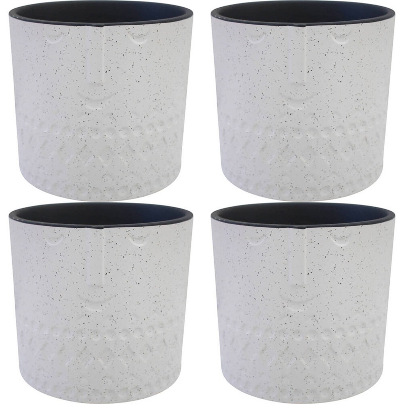 Buy 4x LVD Ceramic Planter Moai Home/Garden Decor Plant/Flower Pot ...